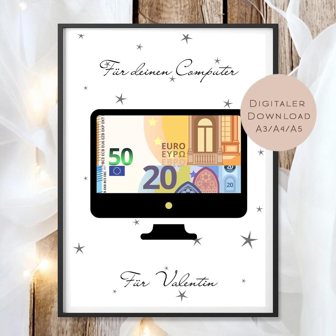 Birthday Cash Gift Computer Name L Gamer PC Gamer Give Money L Gift ...