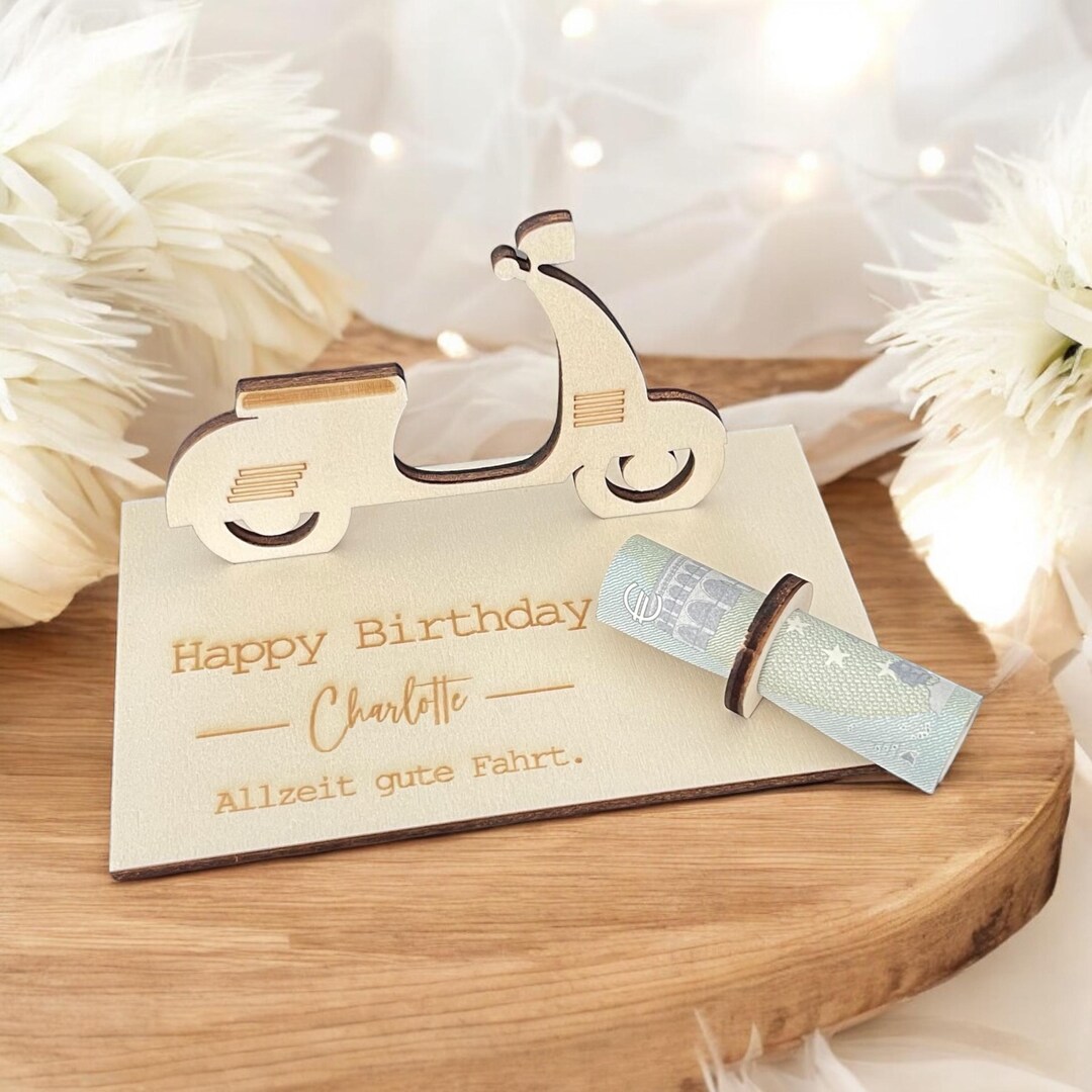 Cash Gift Scooter Moped Birthday Gift Money Personalized With Name ...