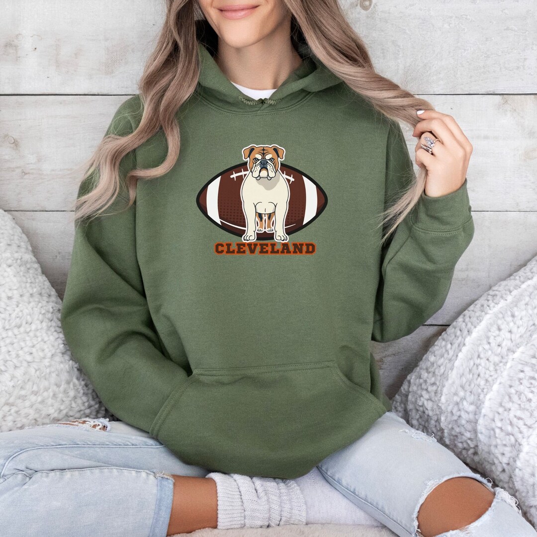 Cleveland Football Hoodie: Bulldog Design, Game Day Sweatshirt - Etsy
