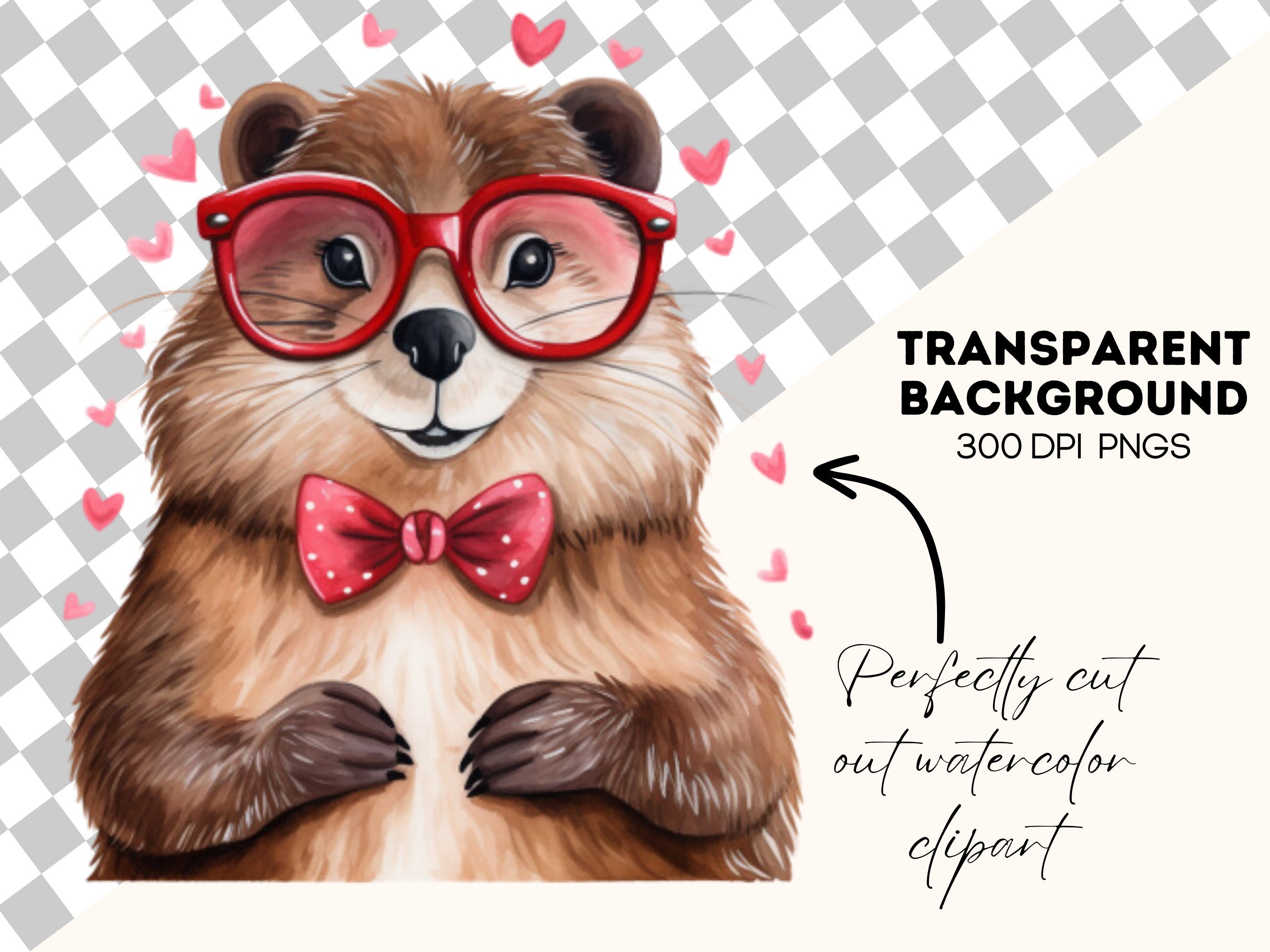 Valentine Vision Animal Clipart Set, Valentine's Day Clipart, Valentine ...