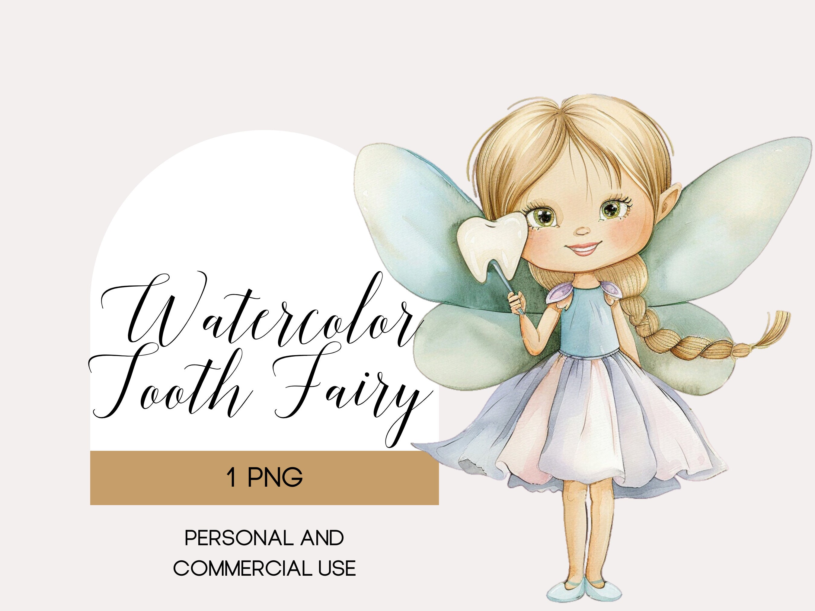 Cute Watercolor Tooth Fairy Clipart - Kids Whimsical Fairy Tale ...