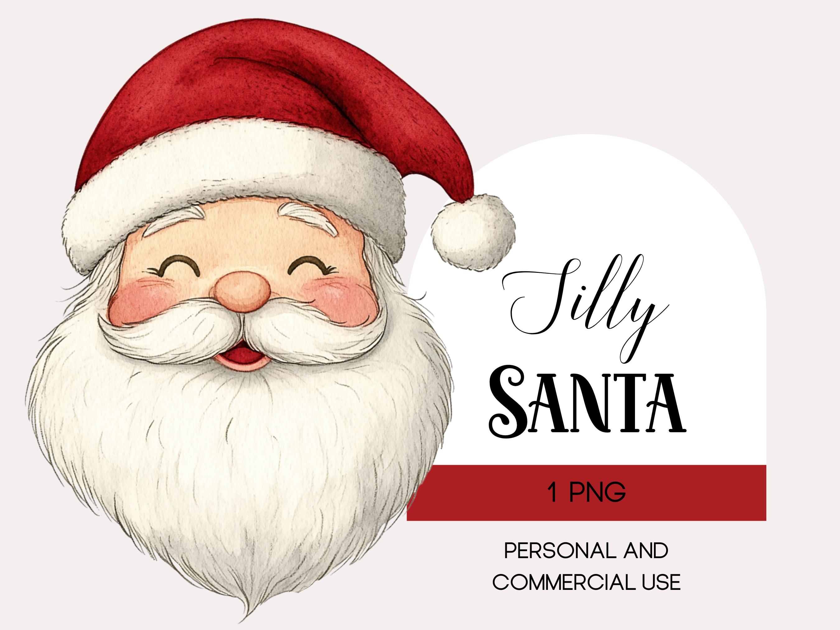 Watercolor Santa Clipart: Smiling Santa Face PNG (digital Download) - Etsy