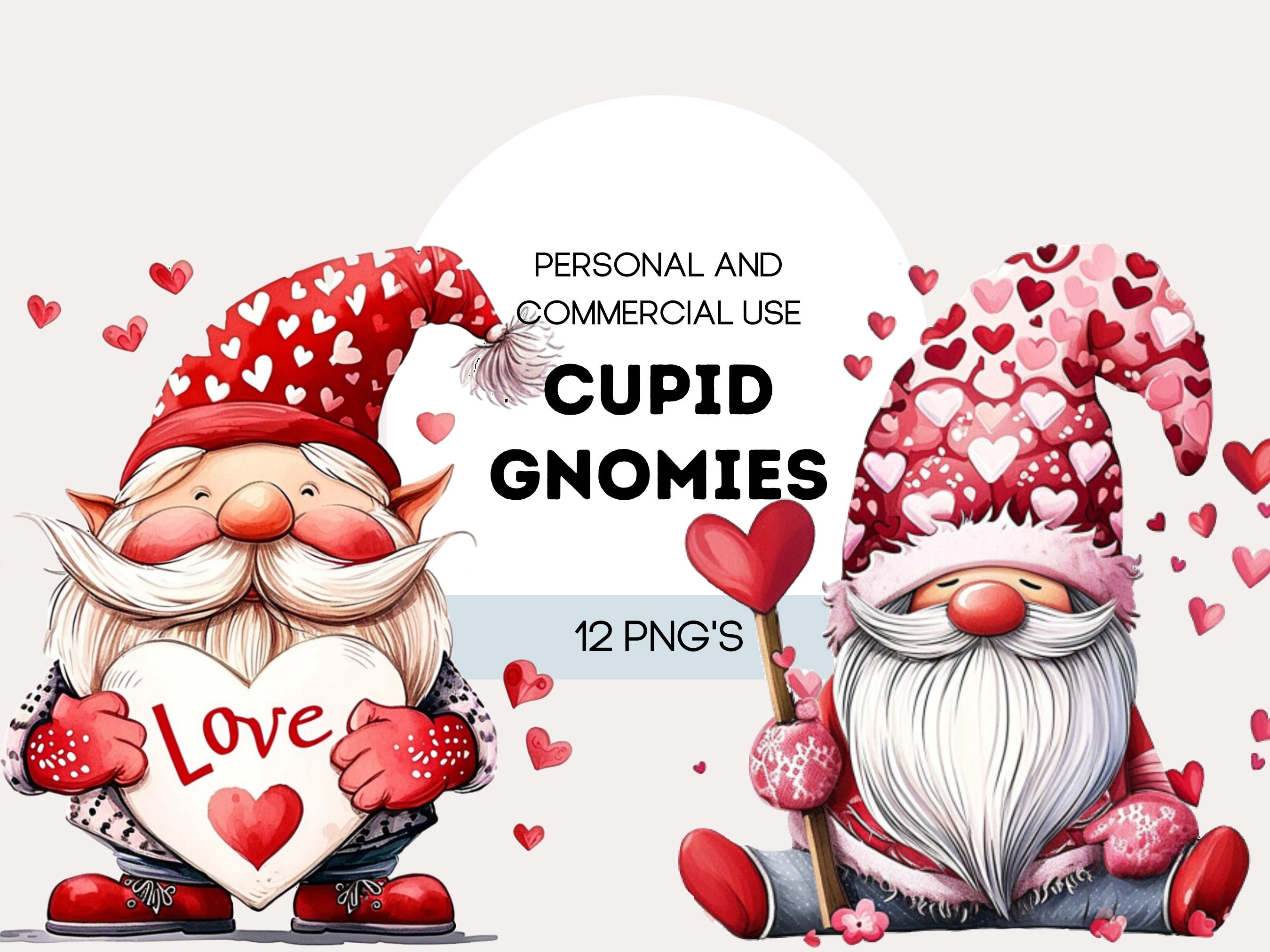 Cupid Gnomies Clipart Set, Valentine's Day Clipart, Valentine's Day ...