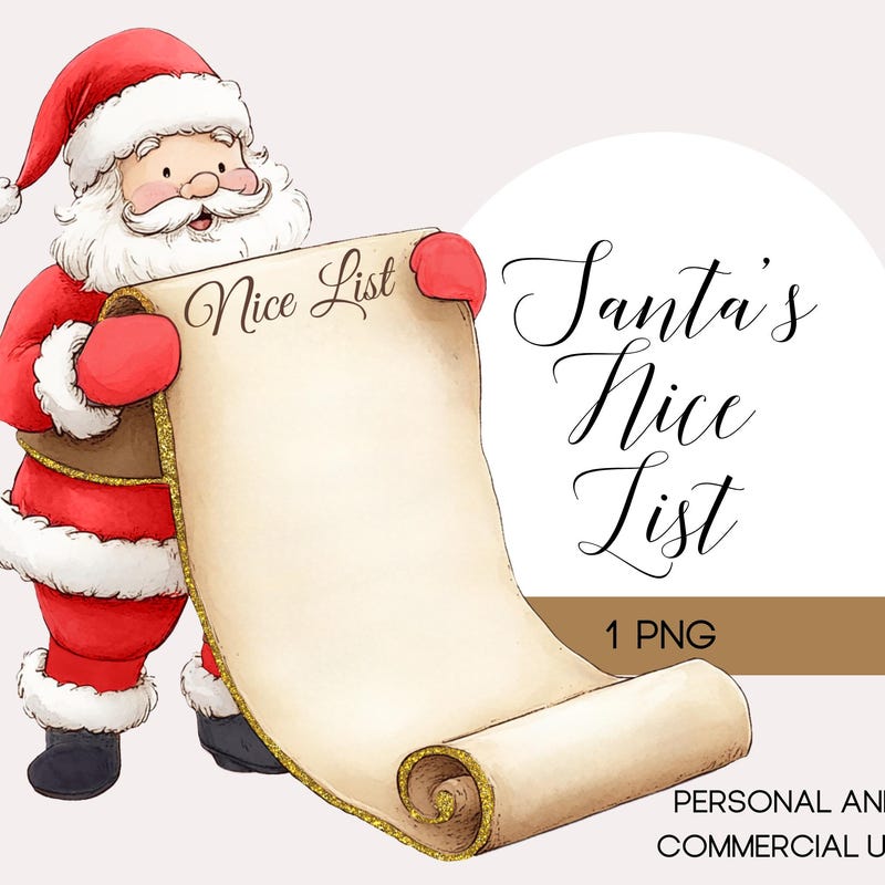 Santa List Clipart - Etsy