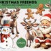 Christmas Friends Watercolor Clipart Set – Santa, Reindeer, Gingerbread ...