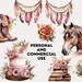 Bohemian Farmhouse Mega Bundle Clipart Set, Wedding Clipart Png, Shower ...