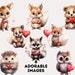 Woodland Valentine Clipart Set, Valentine's Day Clipart, Valentine's ...