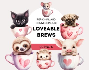 Woodland Valentine Clipart Set, Valentine's Day Clipart, Valentine's ...