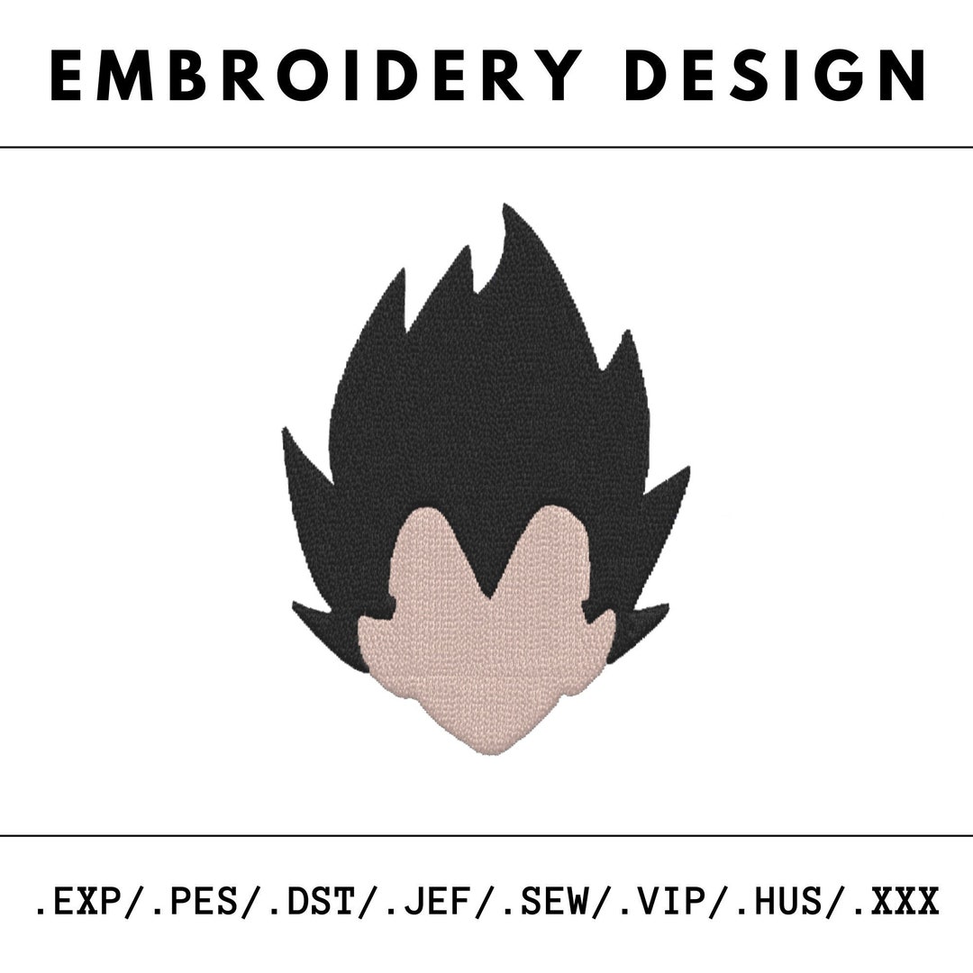 Embroidery Design Dragon Anime Ball Inspired Vegeta embroidery Files ...