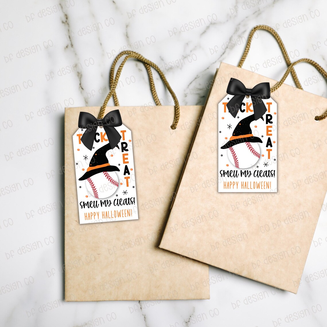 Halloween Treat Tag, Trick or Treat Smell My Feet, Baseball Treat Bags ...