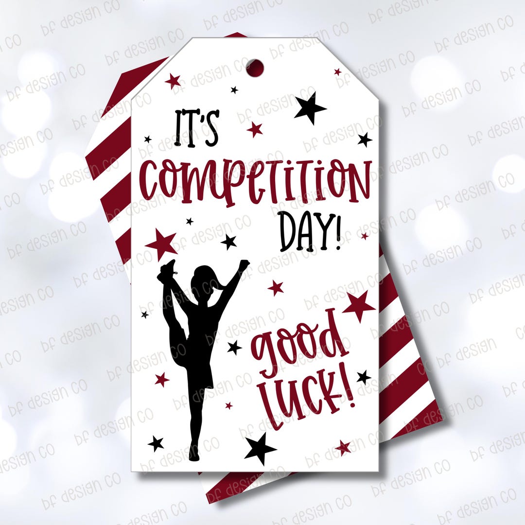 Cheer Competition Gift Tag, Competition Day Gift Tag, Garnet Cheer Gift ...
