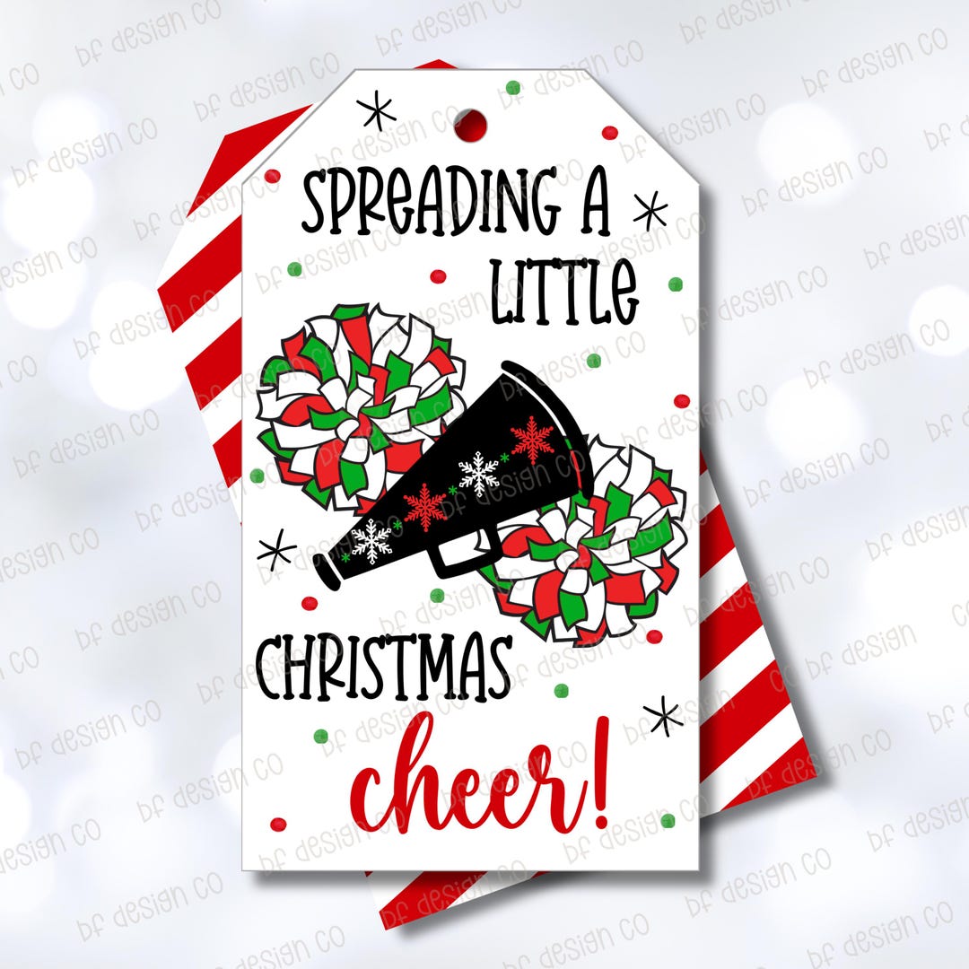 Christmas Cheer Gift Tag, Spreading Cheer, Competition Day Gift Tag ...