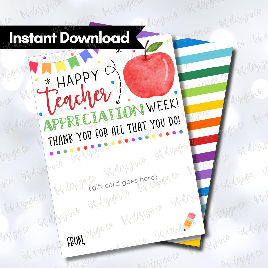 Happy Teacher Appreciation Week | Teacher Gift Card Holder, Thank You ...