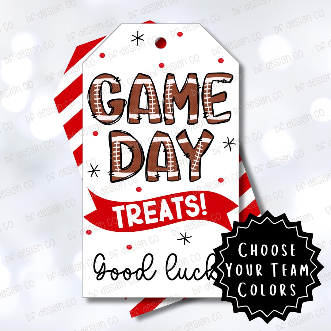Game Day Treat Tag, Football Favor Tag, Football Team Gift, Game Day ...