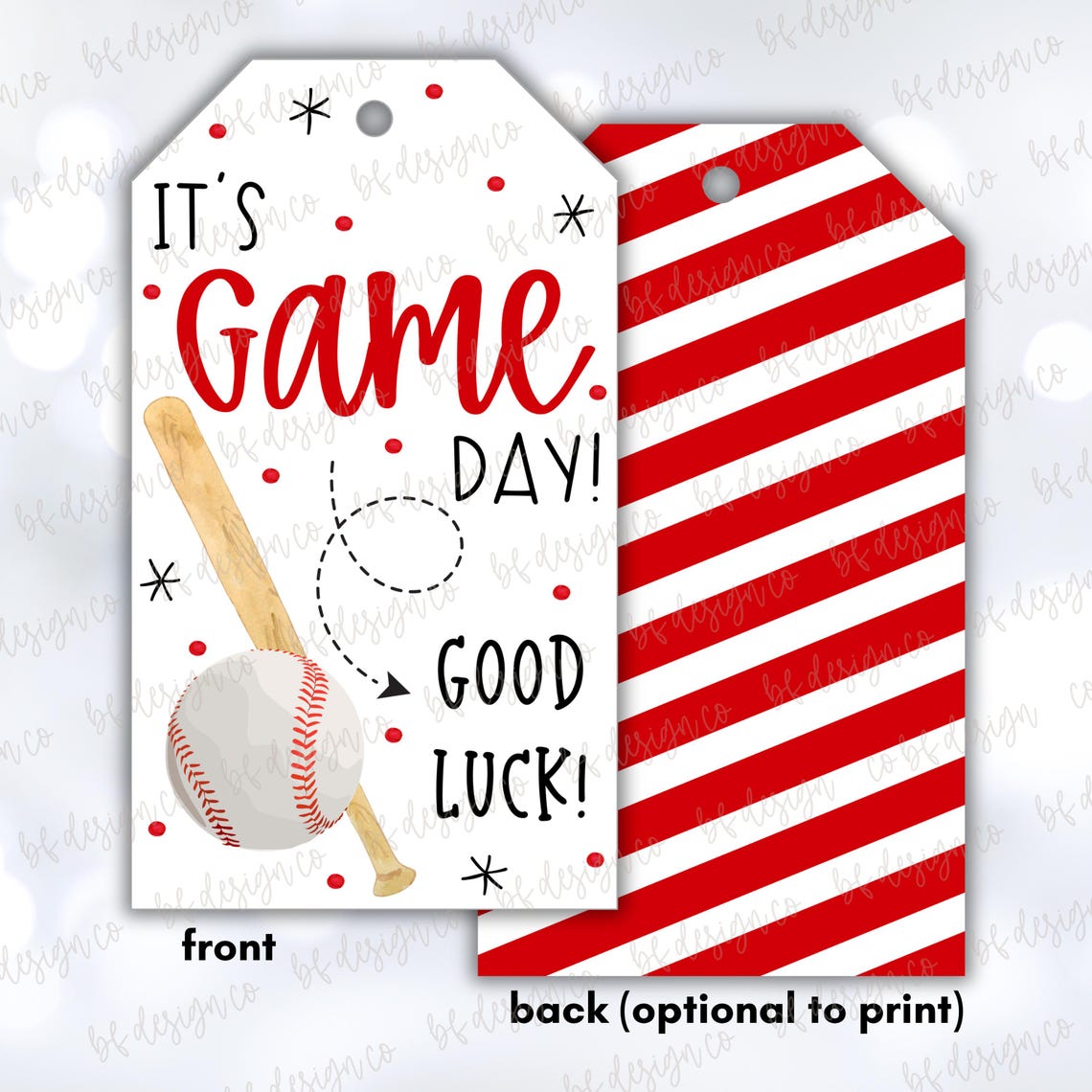 It's Game Day, Game Day Favors, Baseball Favor Tag, Baseball Team Gift ...