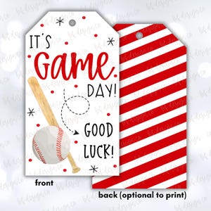 It's Game Day, Game Day Favors, Baseball Favor Tag, Baseball Team Gift ...