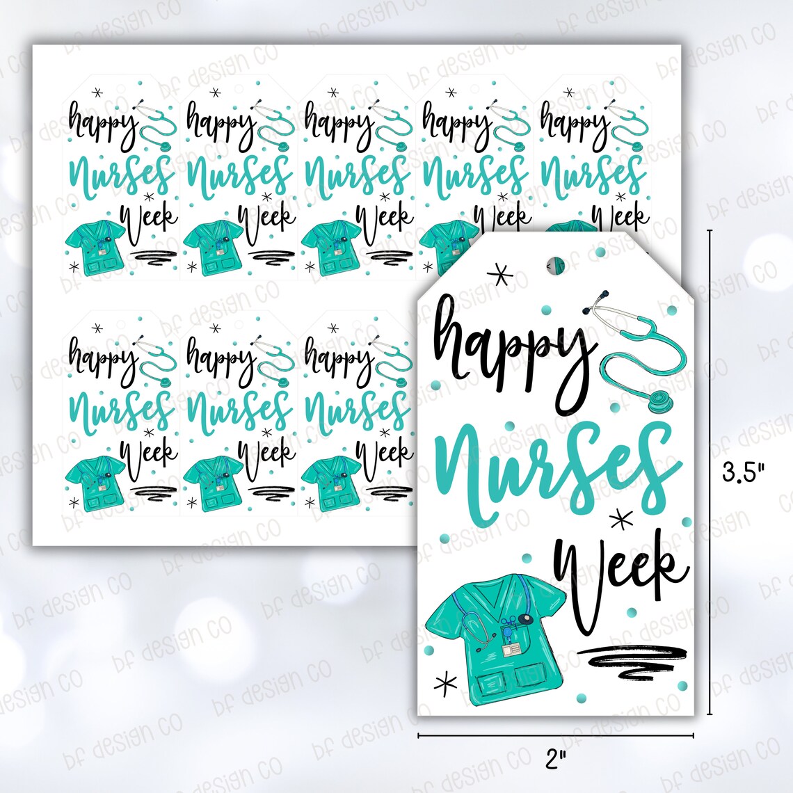 Nurse Appreciation Gift Tag, Happy Nurses Week, Medical Office, Thank ...