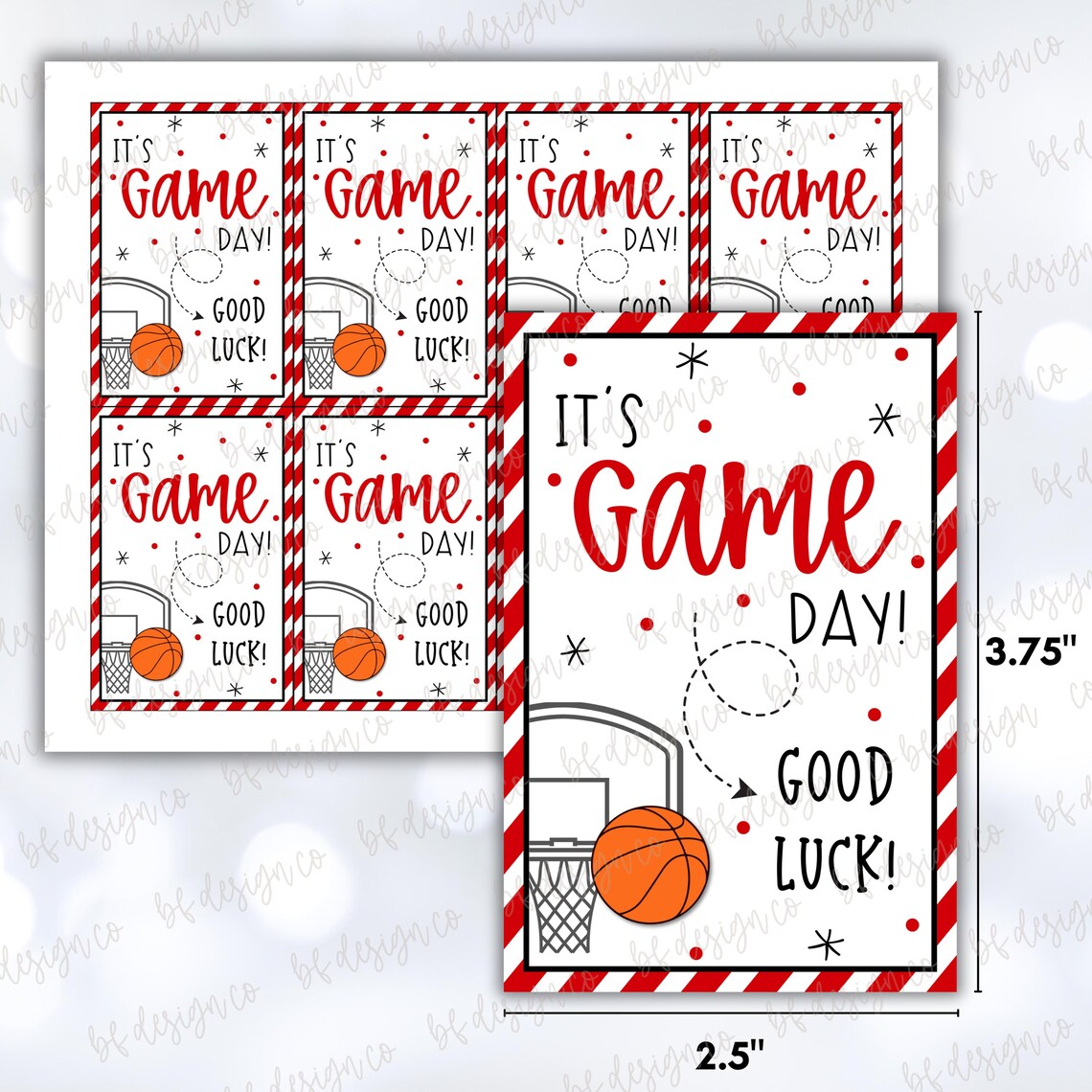It's Game Day, Basketball Favor Tag, Game Day Gift Tag, Basketball Team ...