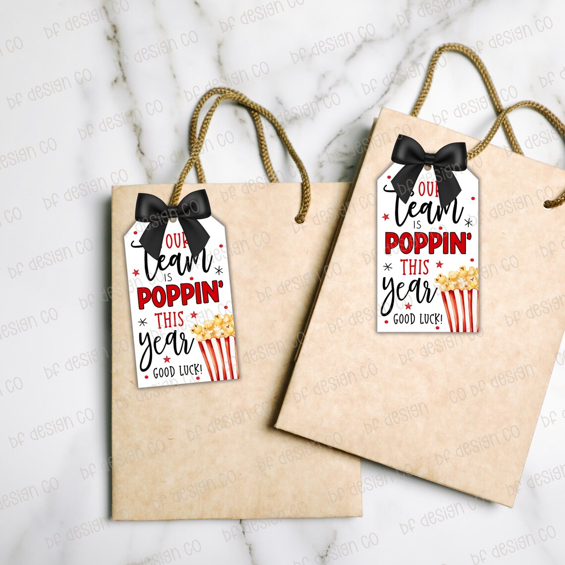 Popcorn Favor Tag, Team Gift Tag, Our Team is Poppin This Year, Good ...