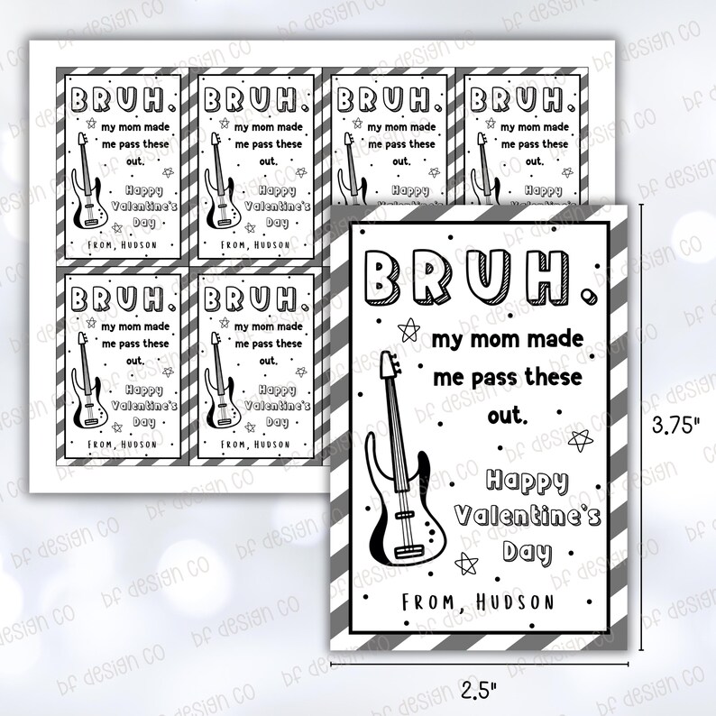 Bruh Valentines, Teen Boy Valentine Cards, Black and White Vday Cards ...