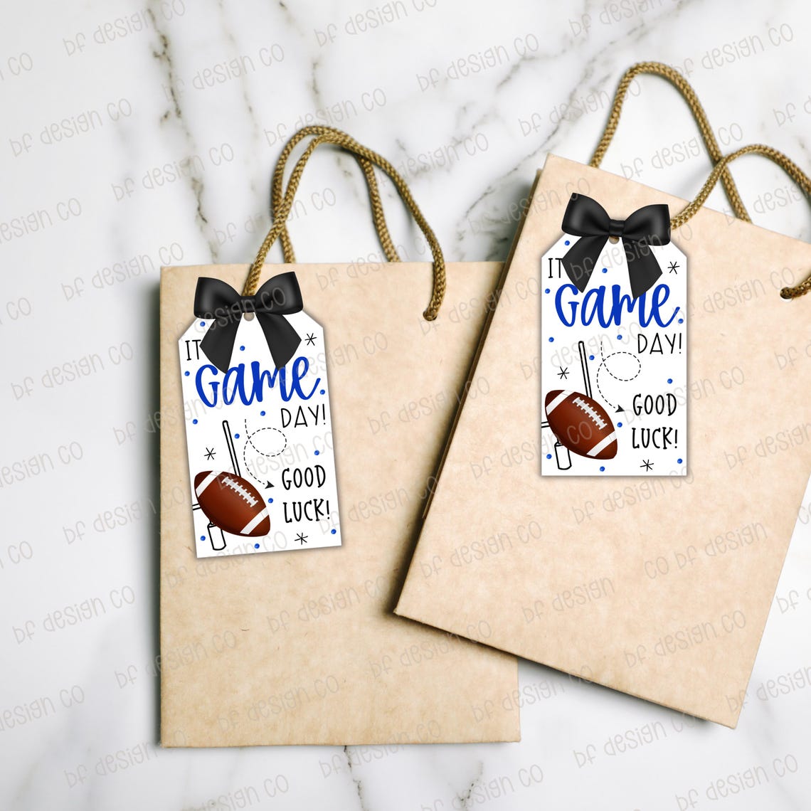 Game Day Gift Tag, Football Favor Tag, Blue Gift Tag, Football Gift Tag ...