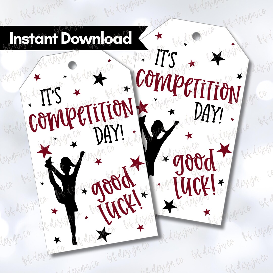 GARNET "it's Competition Day" | Cheer Competition Gift Tag, Garnet Gift ...