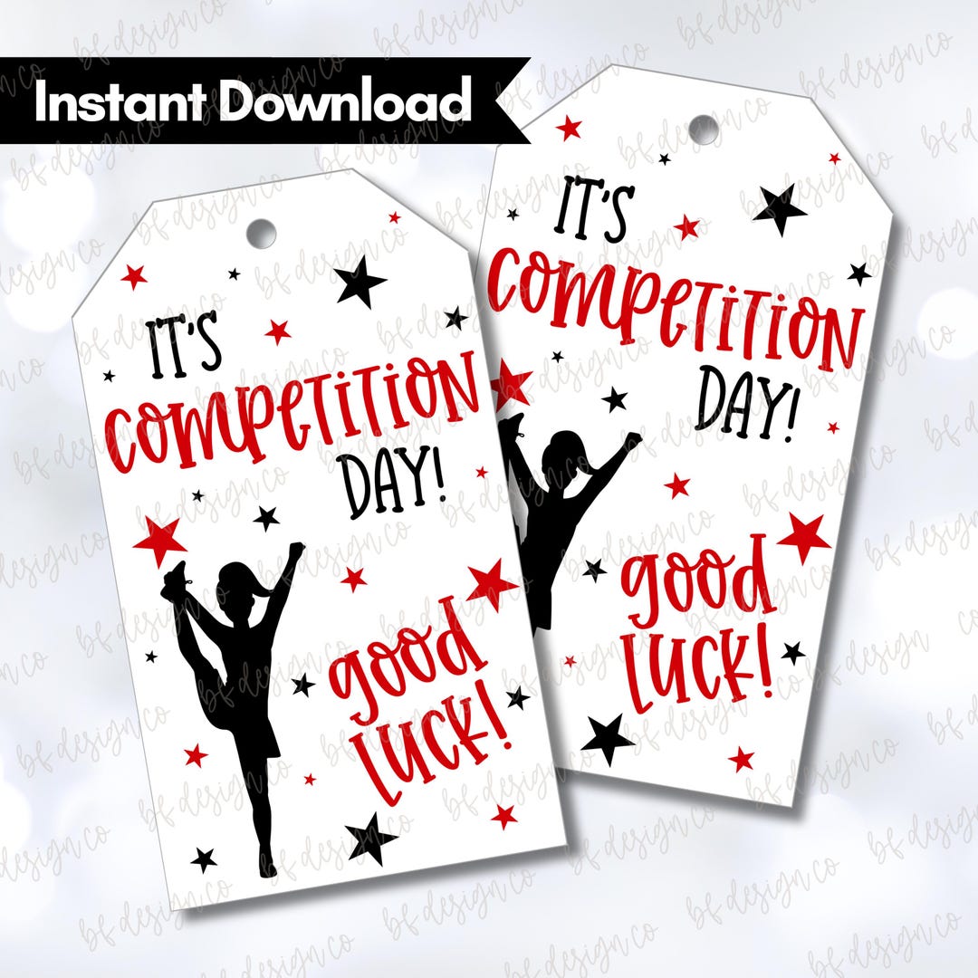 RED "it's Competition Day" | Cheer Competition Gift Tag, Competition ...