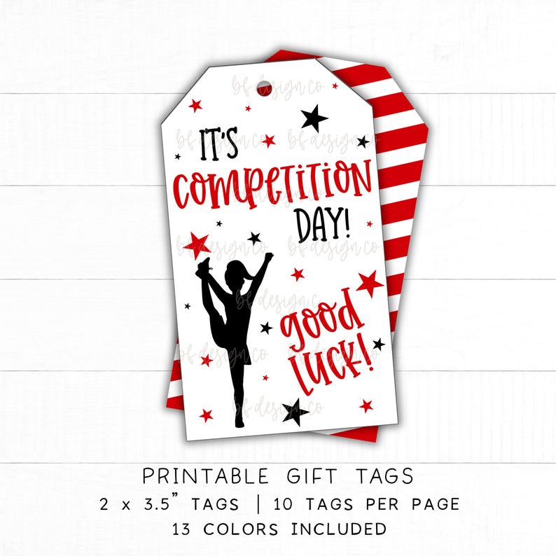 It's Competition Day | 13 Color Options, Cheer Competition Gift Tag ...