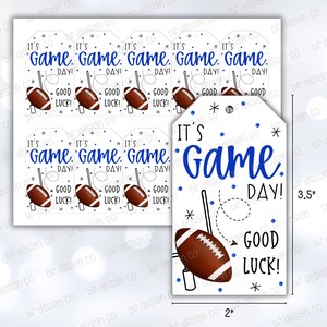 Game Day Gift Tag, Football Favor Tag, Blue Gift Tag, Football Gift Tag ...