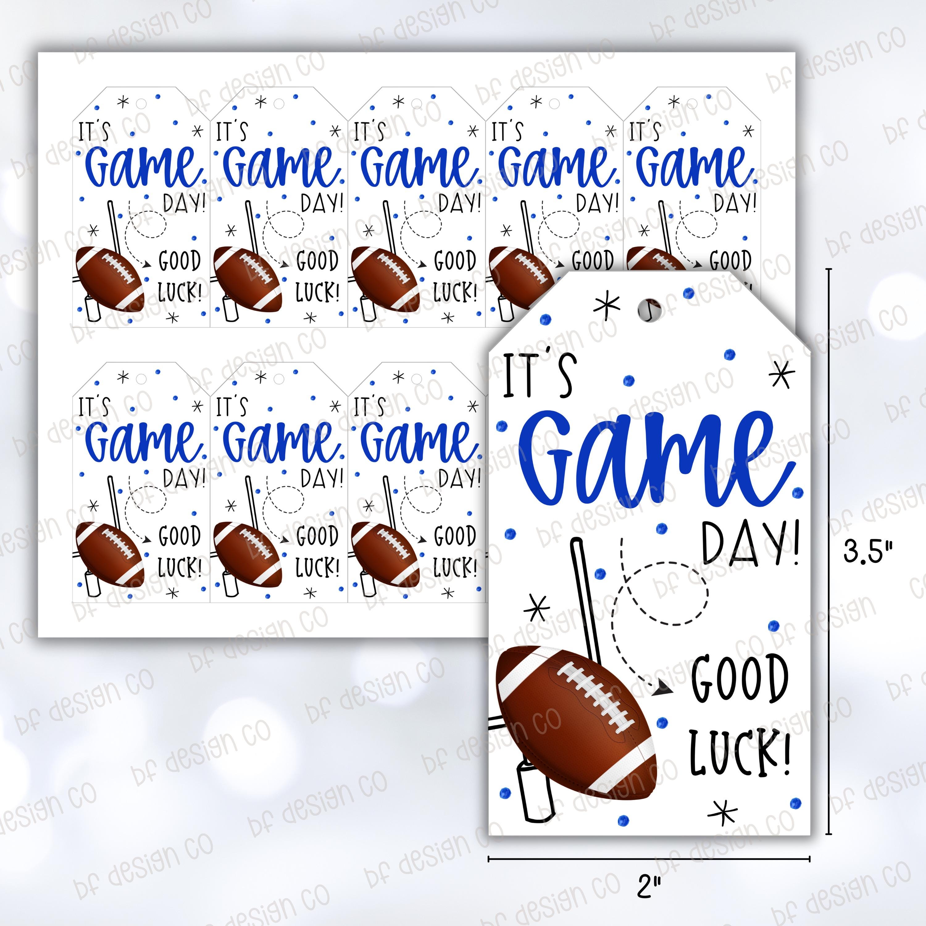 Game Day Gift Tag, Football Favor Tag, Blue Gift Tag, Football Gift Tag ...