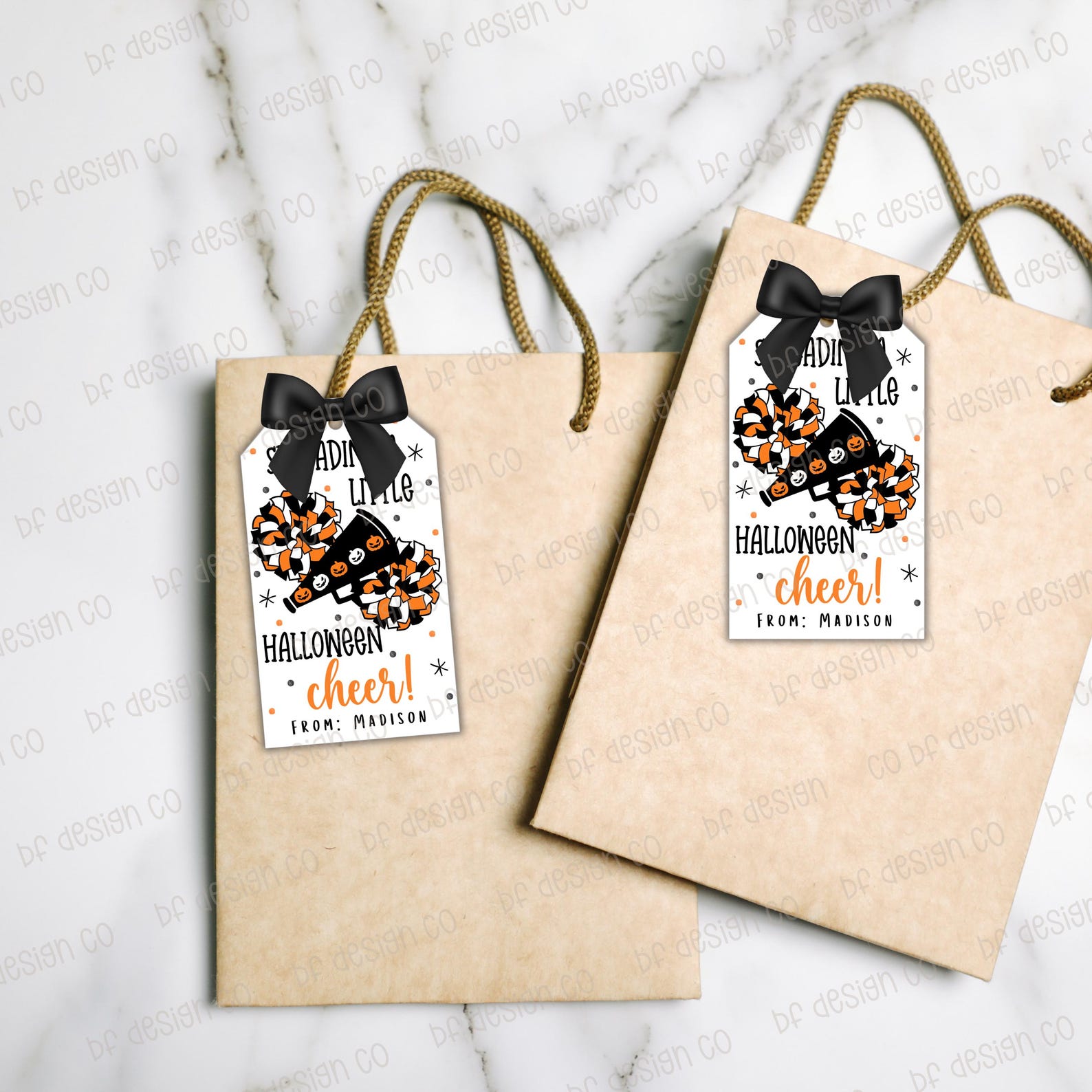 PERSONALIZED Halloween Cheer Gift Tag, Spreading Cheer, Competition Day ...