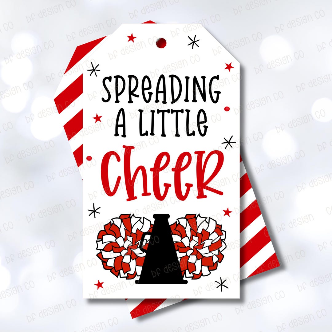 Spreading A Little Cheer, Competition Day Gift Tag, Cheer Favor Tag ...