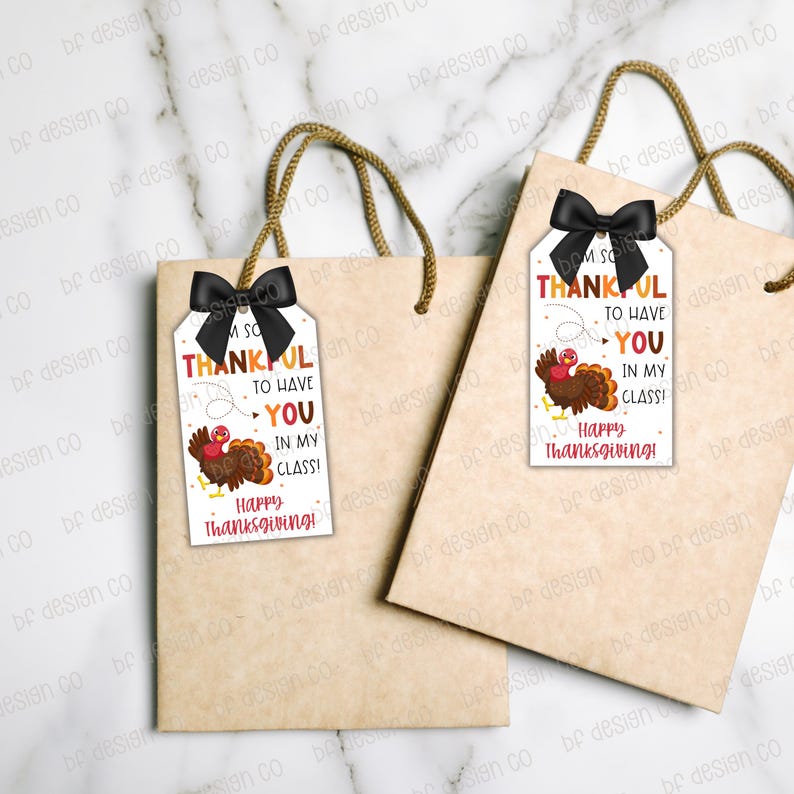 Thanksgiving Treat Tag, Thankful for You, Class Treat Bags, Kids Fall ...