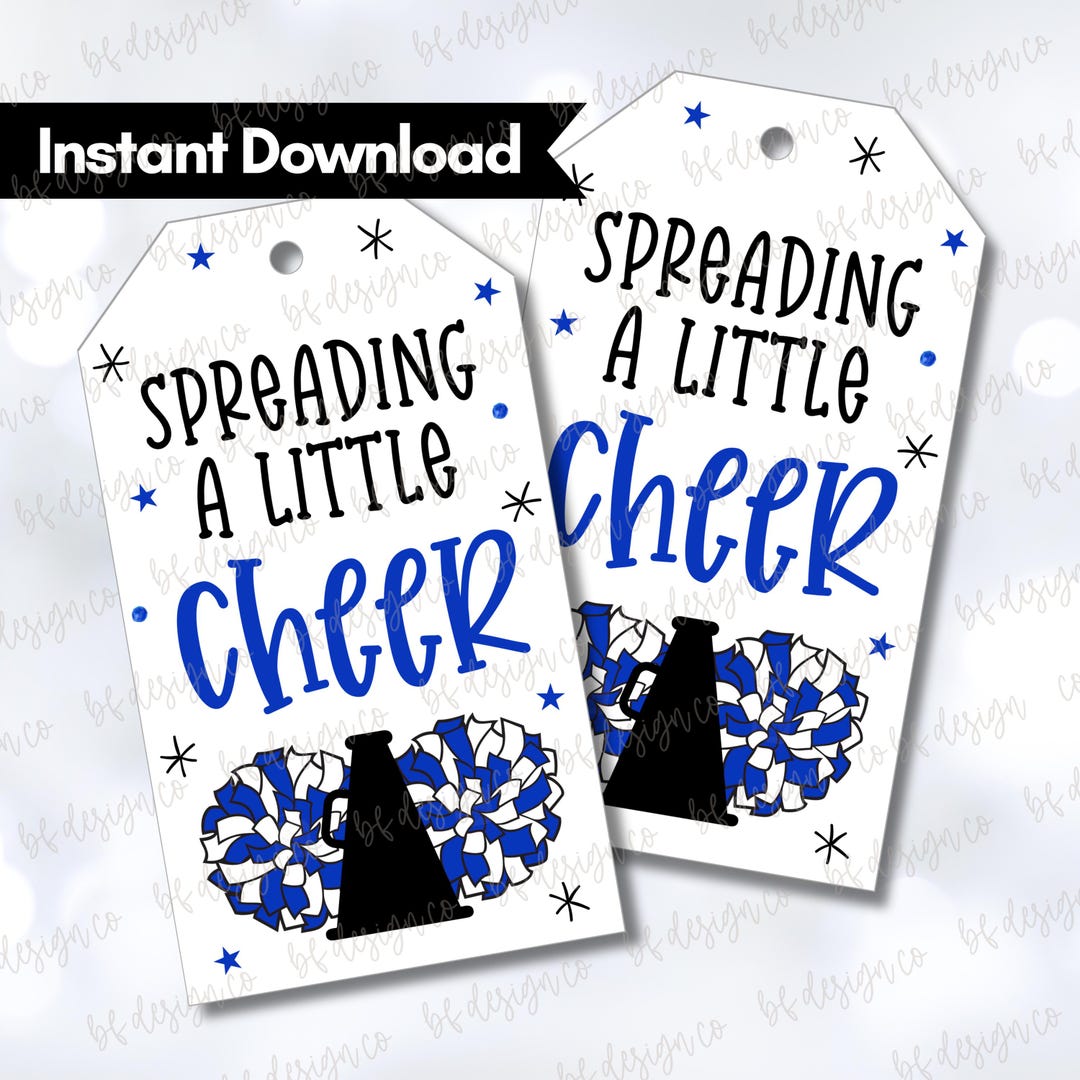 BLUE "pompom Spreading A Little Cheer" | Competition Day Gift Tag ...