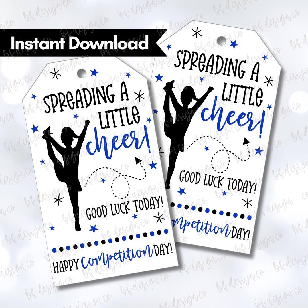 BLUE "spreading A Little Cheer" | Cheer Competition Gift Tag, Blue ...