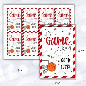 It's Game Day, Basketball Favor Tag, Game Day Gift Tag, Basketball Team ...