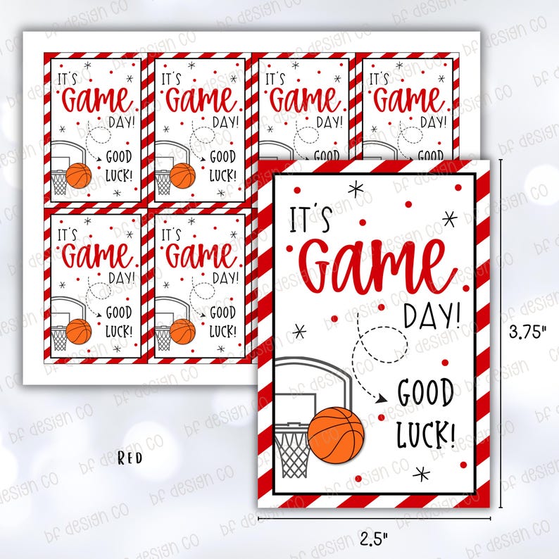 It's Game Day, Basketball Favor Tag, Game Day Gift Tag, Basketball Team ...