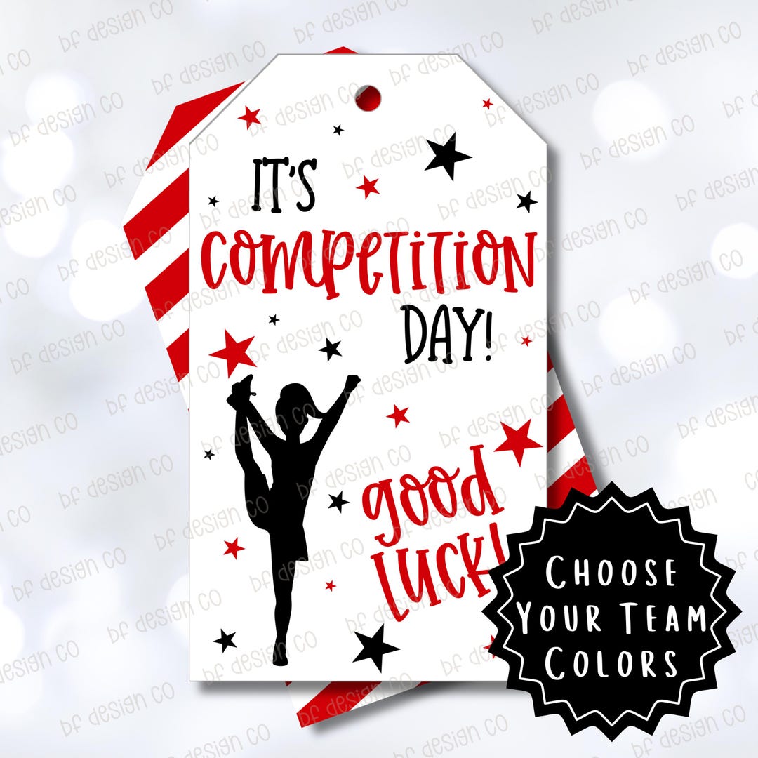 It's Competition Day, Cheer Competition Gift Tag, Competition Day ...
