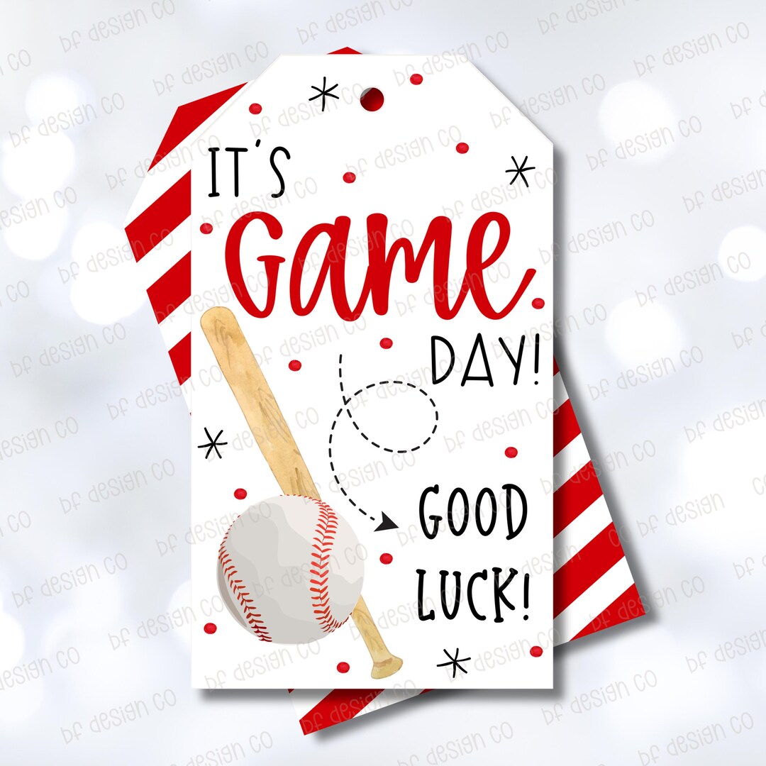 CUSTOM COLOR Game Day Gift Tag, Baseball Favor Tag, Baseball Team Gift ...