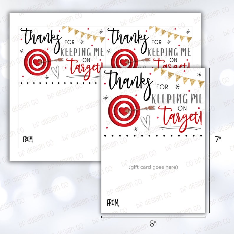 Target Gift Card Holder, Thanks for Keeping Me on Target, Thank You ...