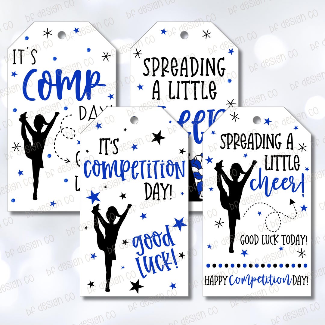 Set of 4 Competition Day Gift Tags, Spreading A Little Cheer, Cheer ...