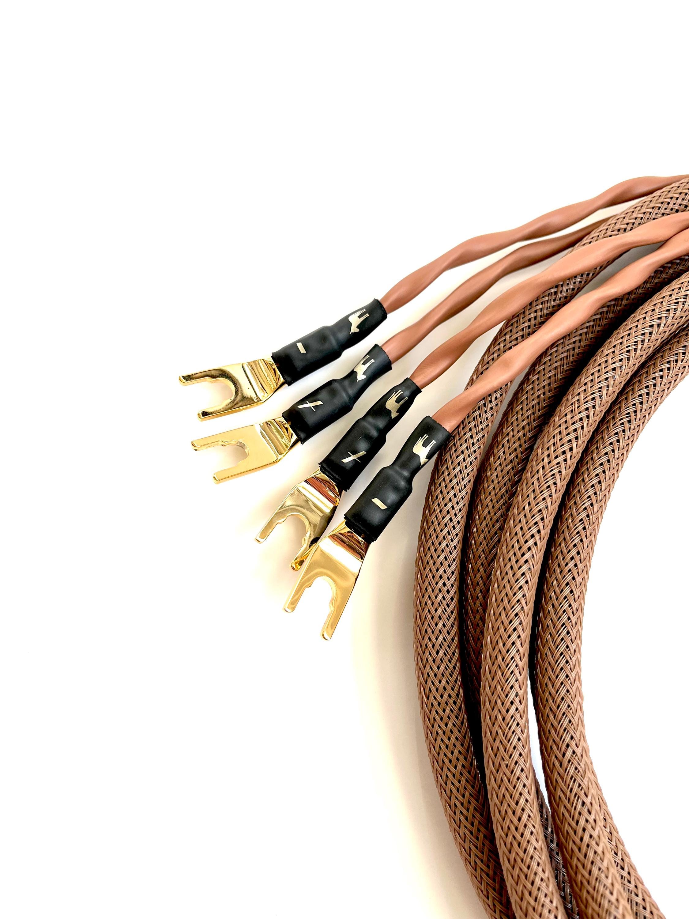 Hifi Stereo Brown Speaker Cable Pair Handmade With Canare 4S11 Star ...