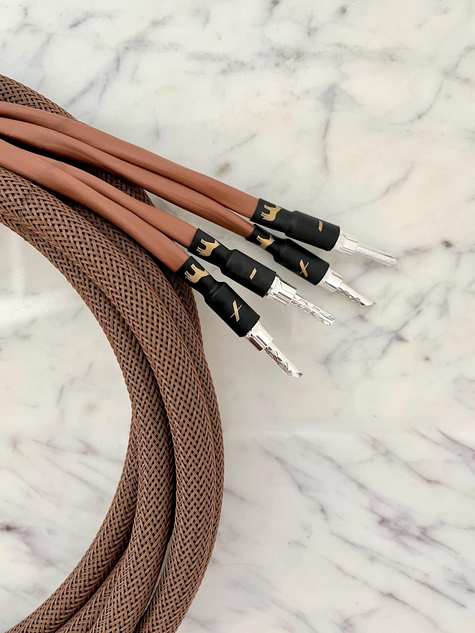 Hifi Stereo Brown Speaker Cable Pair Handmade With Canare 4S11 Star ...