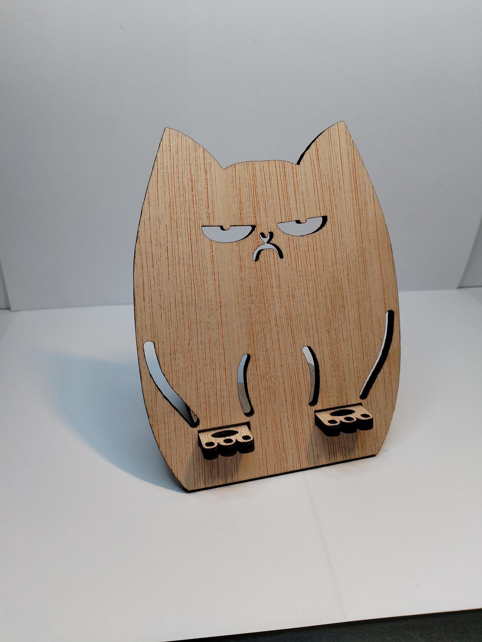 Mini Grumpy Cat Tablet or Phone Holder Stand Wooden Lasercut - Etsy UK