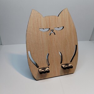 Mini Grumpy Cat Tablet or Phone Holder Stand Wooden Lasercut - Etsy UK