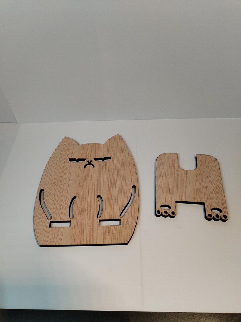 Mini Grumpy Cat Tablet or Phone Holder Stand Wooden Lasercut - Etsy UK