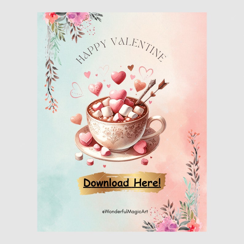 Valentine Hot Chocolate Clipart, 25 PNG Valentines Day Clipart ...