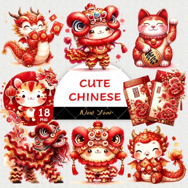 Chinese New Year Clipart - Etsy UK