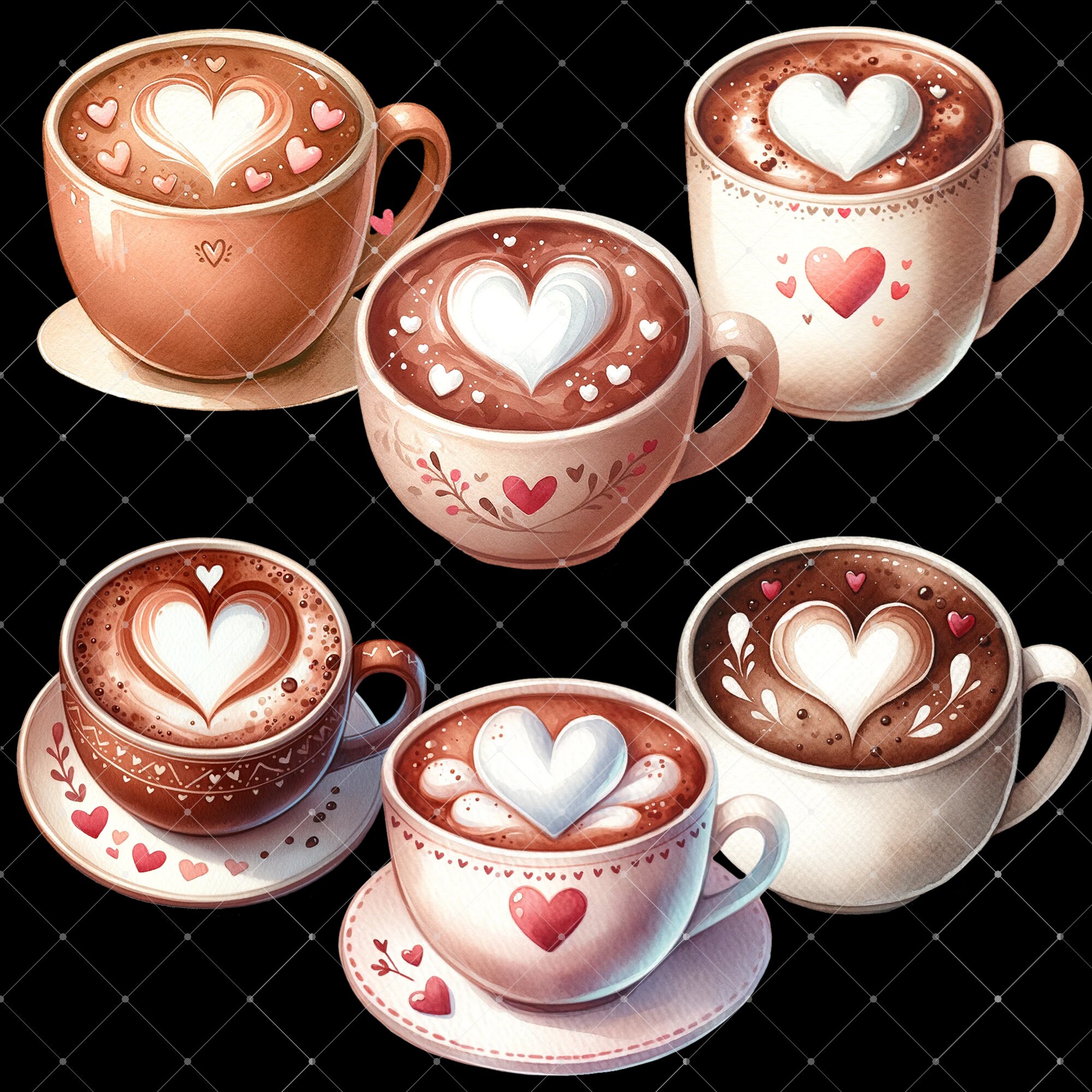 Valentine Hot Chocolate Clipart, 25 PNG Valentines Day Clipart ...