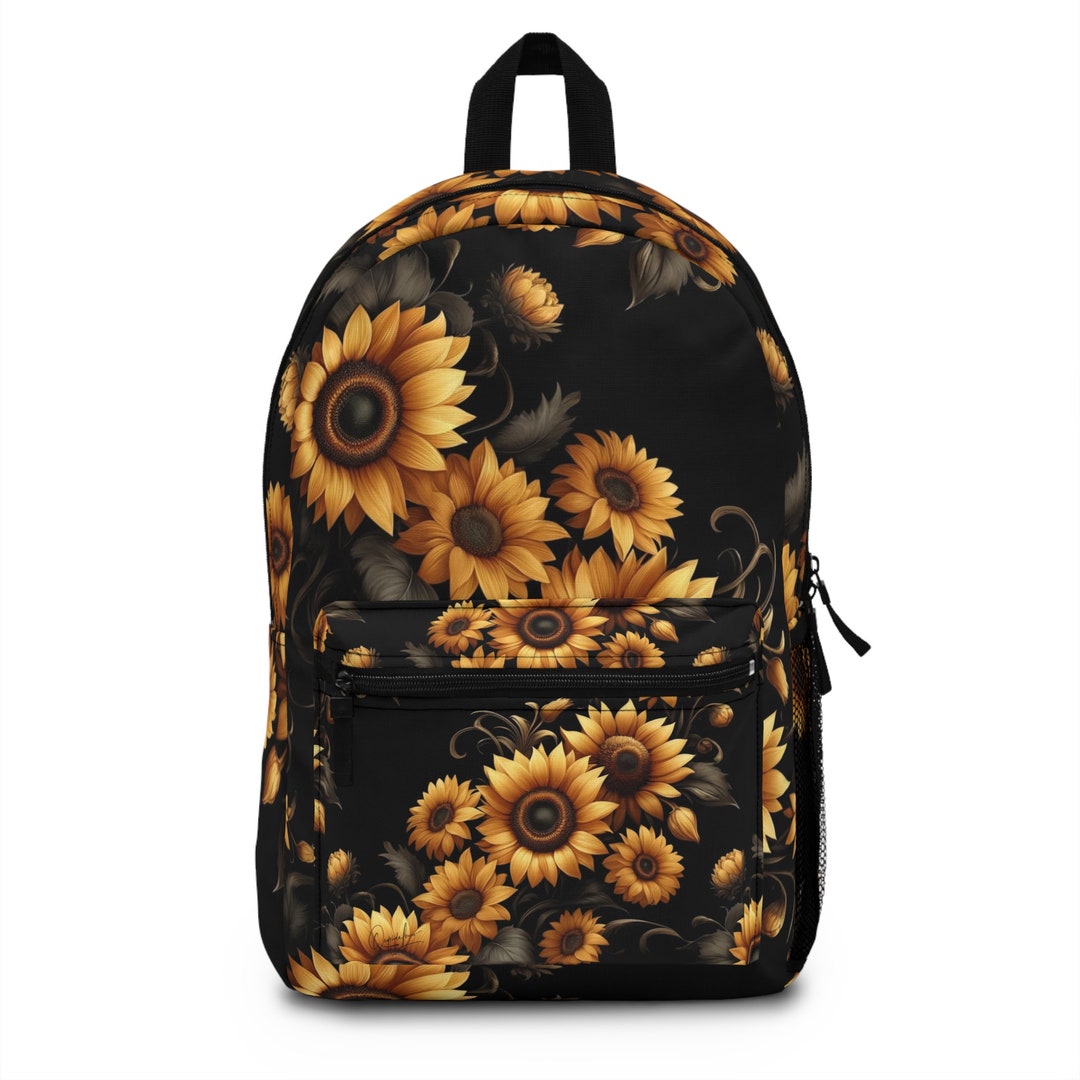 Ebony Sunflowers Backpack - Etsy